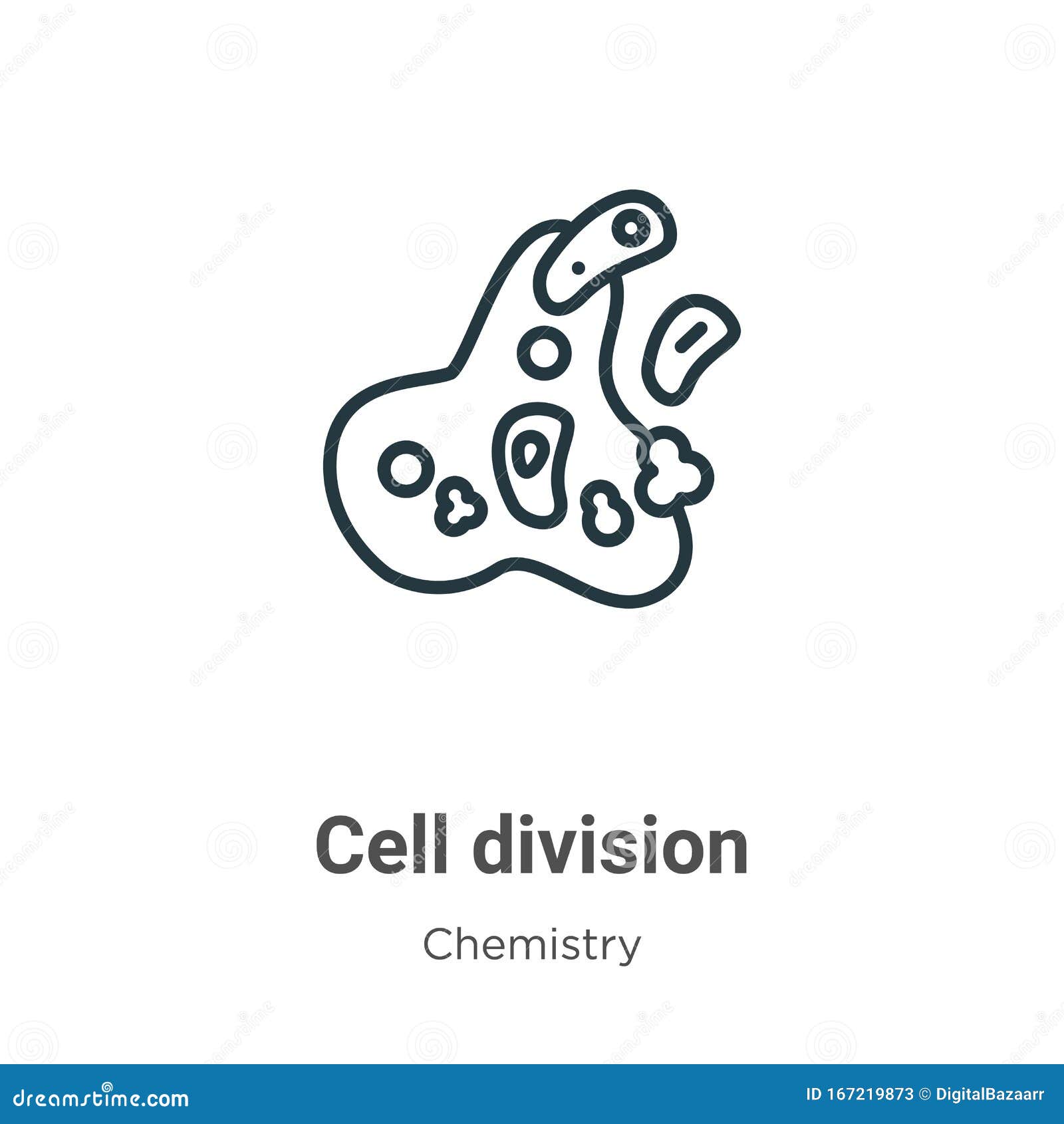 Cell Division Outline Vector Icon. Thin Line Black Cell Division Icon ...