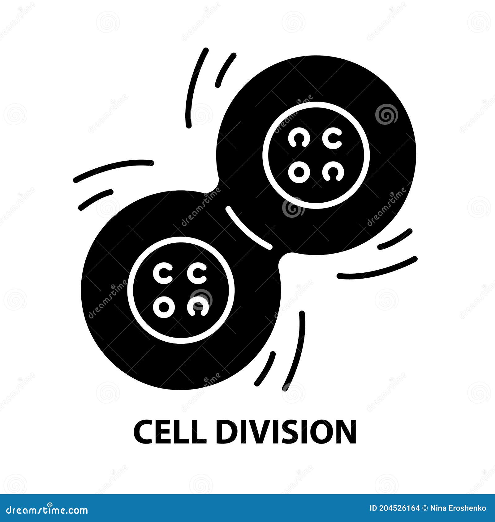 Cell Division Symbol Icon, Black Vector Sign with Editable Strokes ...