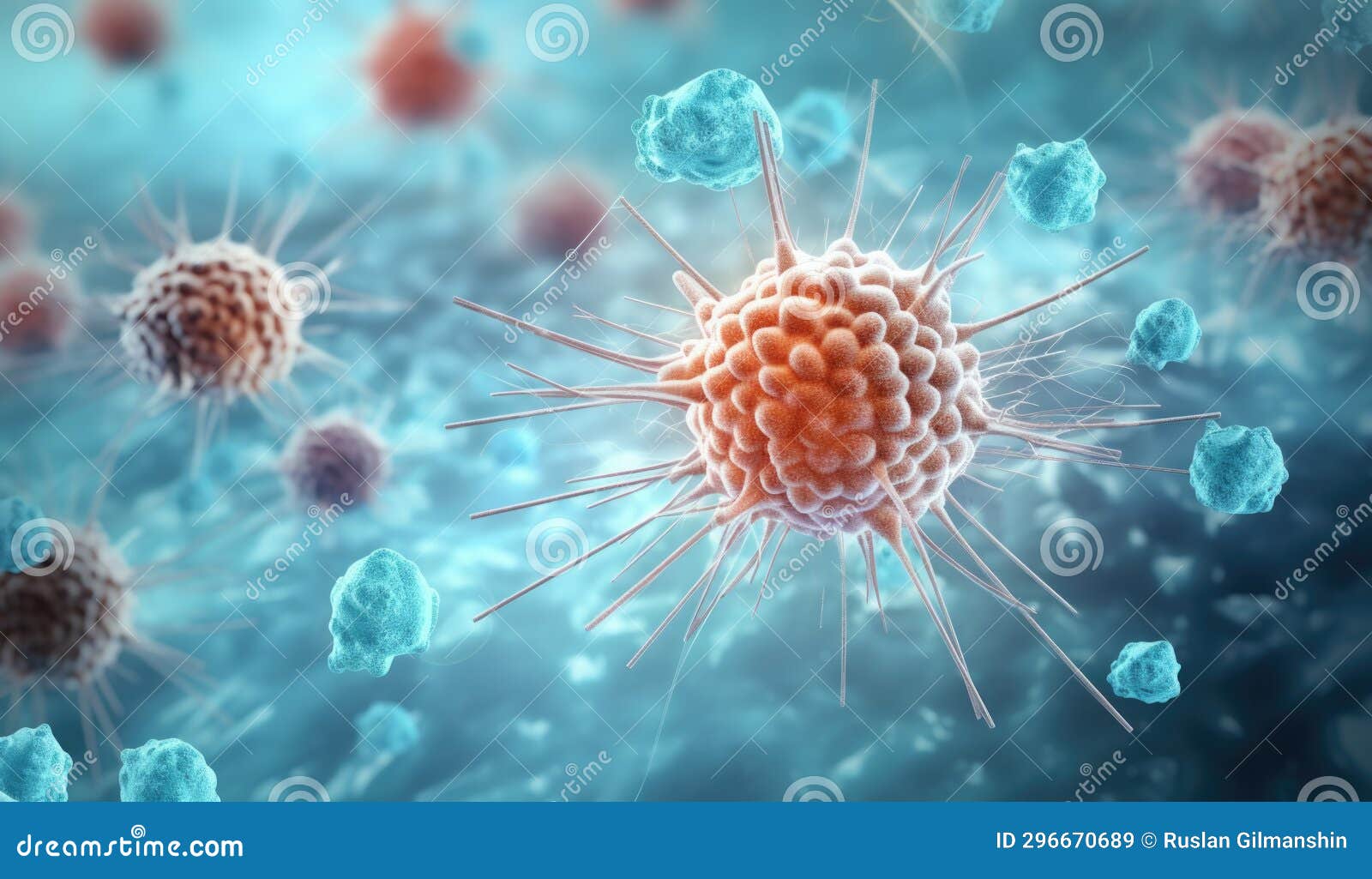 Cell Division Under a Microscope. Cloning Cells Stock Illustration ...