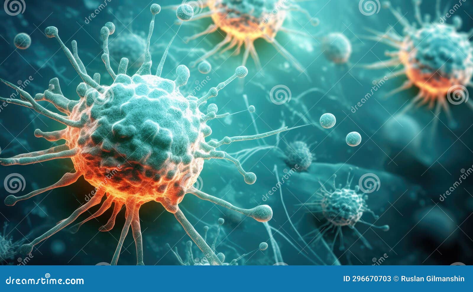 Cell Division Under a Microscope. Cloning Cells Stock Illustration ...