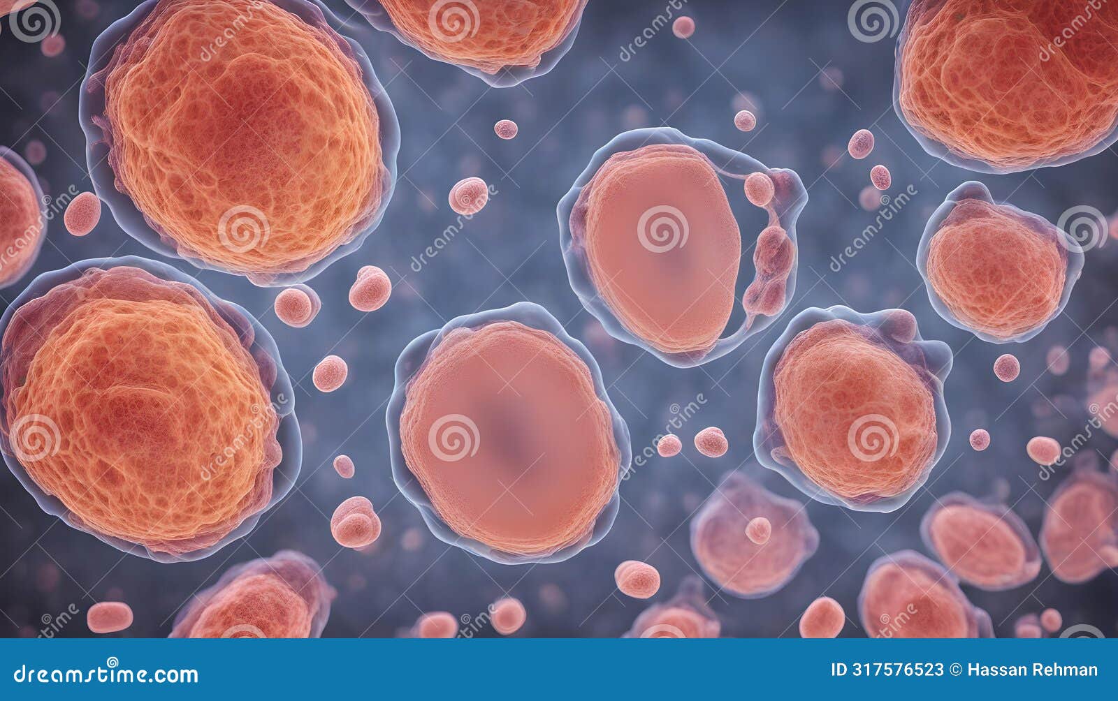Cell Division Under a Microscope. Cloning Cells Stock Illustration ...