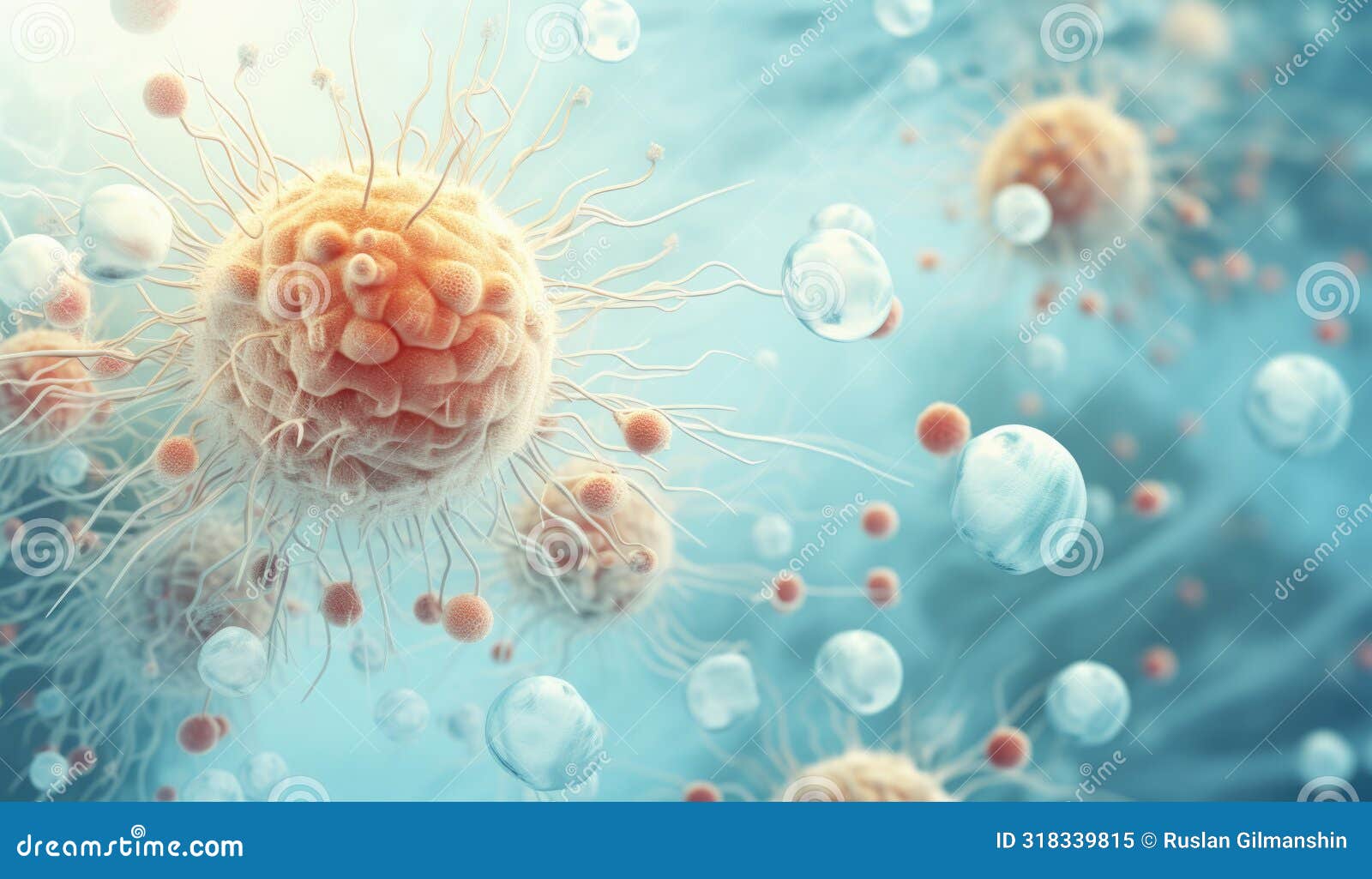 Cell Division Under A Microscope. Cloning Cells. Cell Mitosis Stock ...