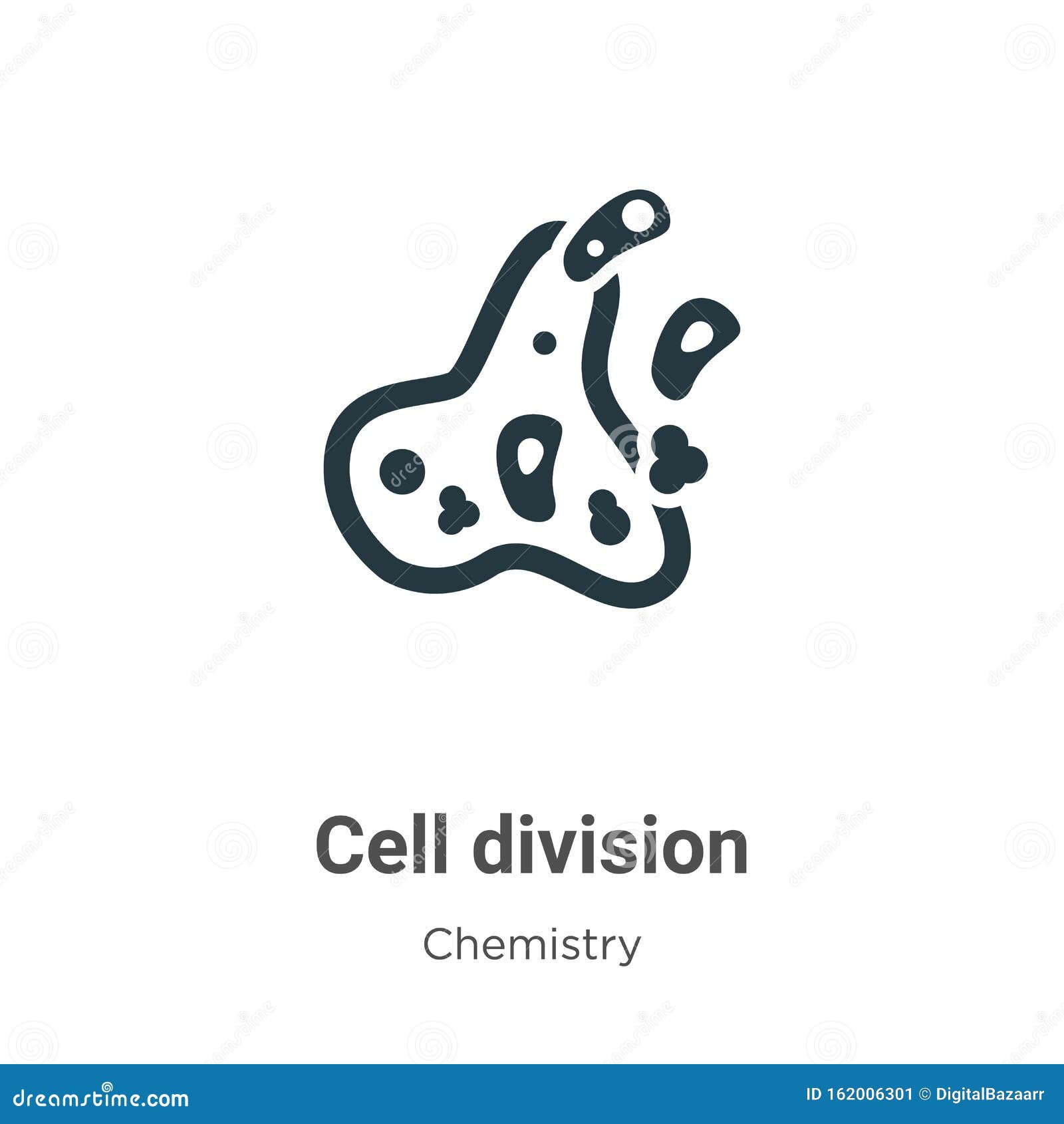 Cell Division Vector Icon on White Background. Flat Vector Cell ...