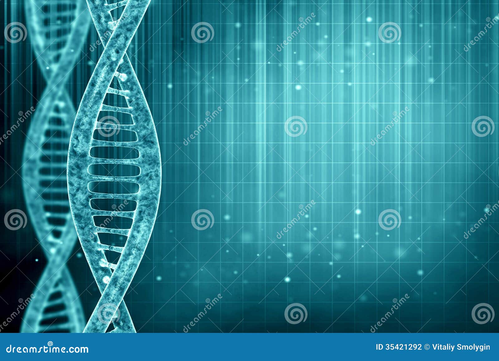 Cell DNA in Blue Background Stock Illustration - Illustration of light ...
