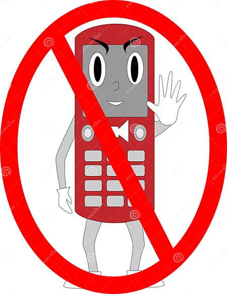 Cell Guy No Phones stock vector. Illustration of mobility - 3814542