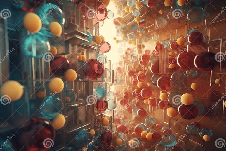 Cell Human Interlinked. Generate Ai Stock Image - Image of ...