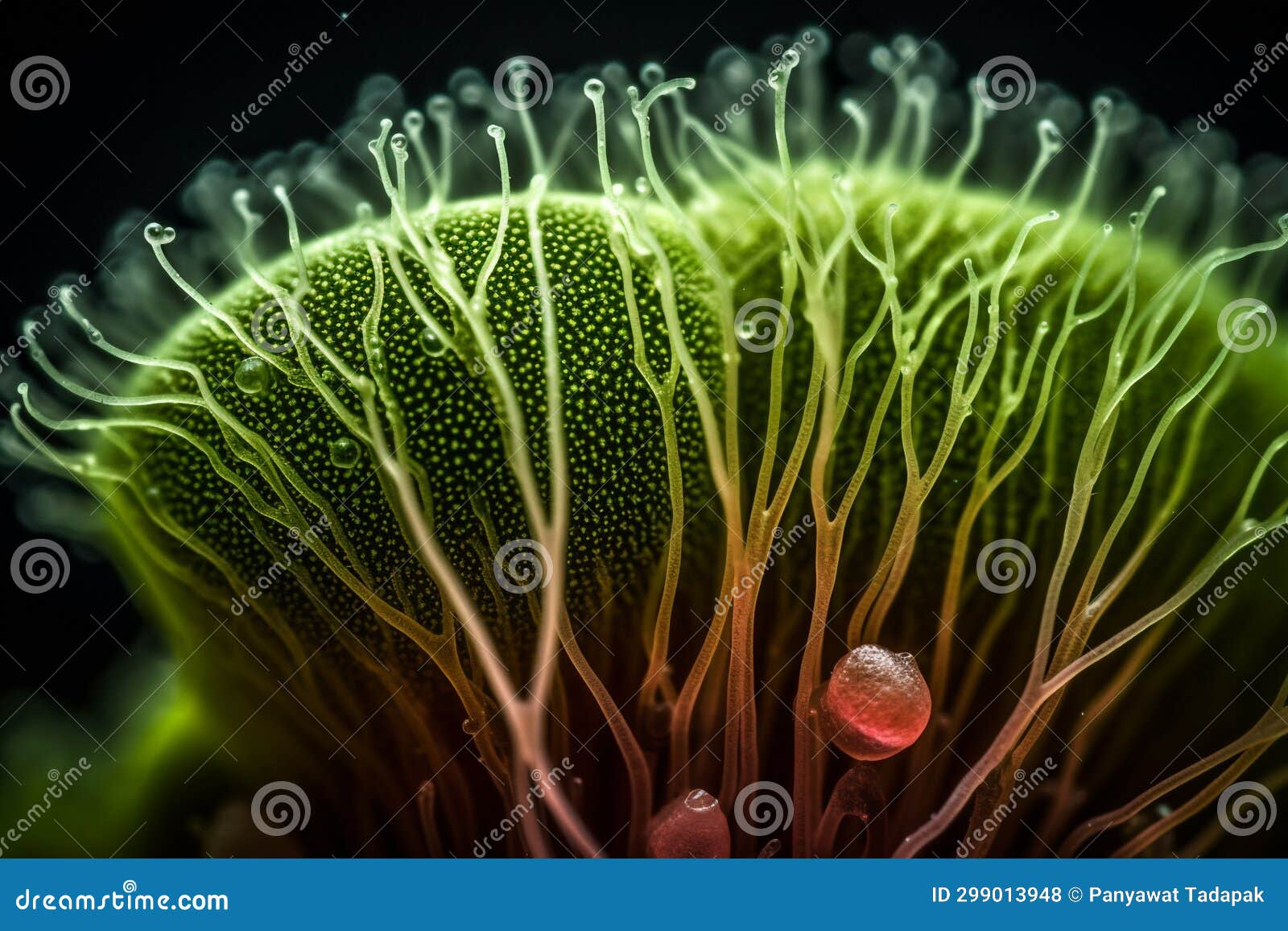 Cell Macro View. Round Microbe in Microscope View Stock Illustration ...