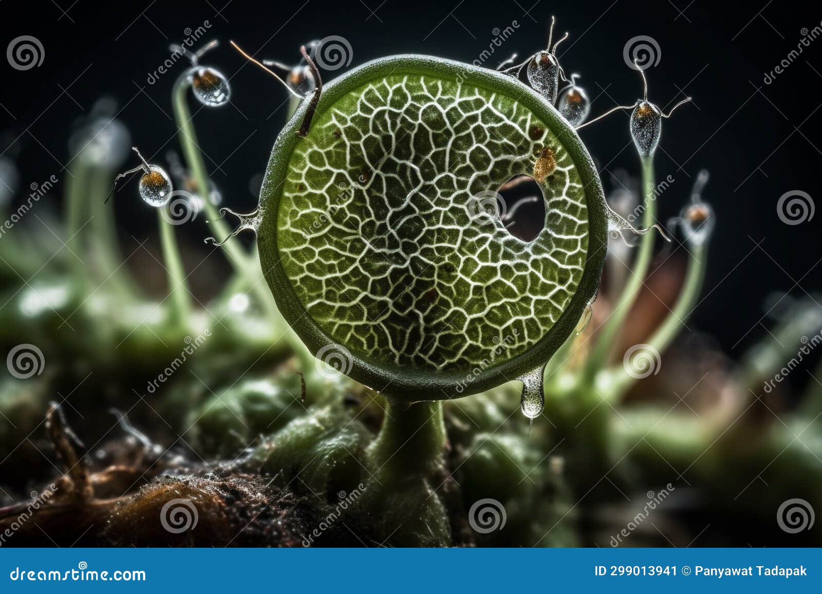 Cell Macro View. Round Microbe in Microscope View Stock Illustration ...