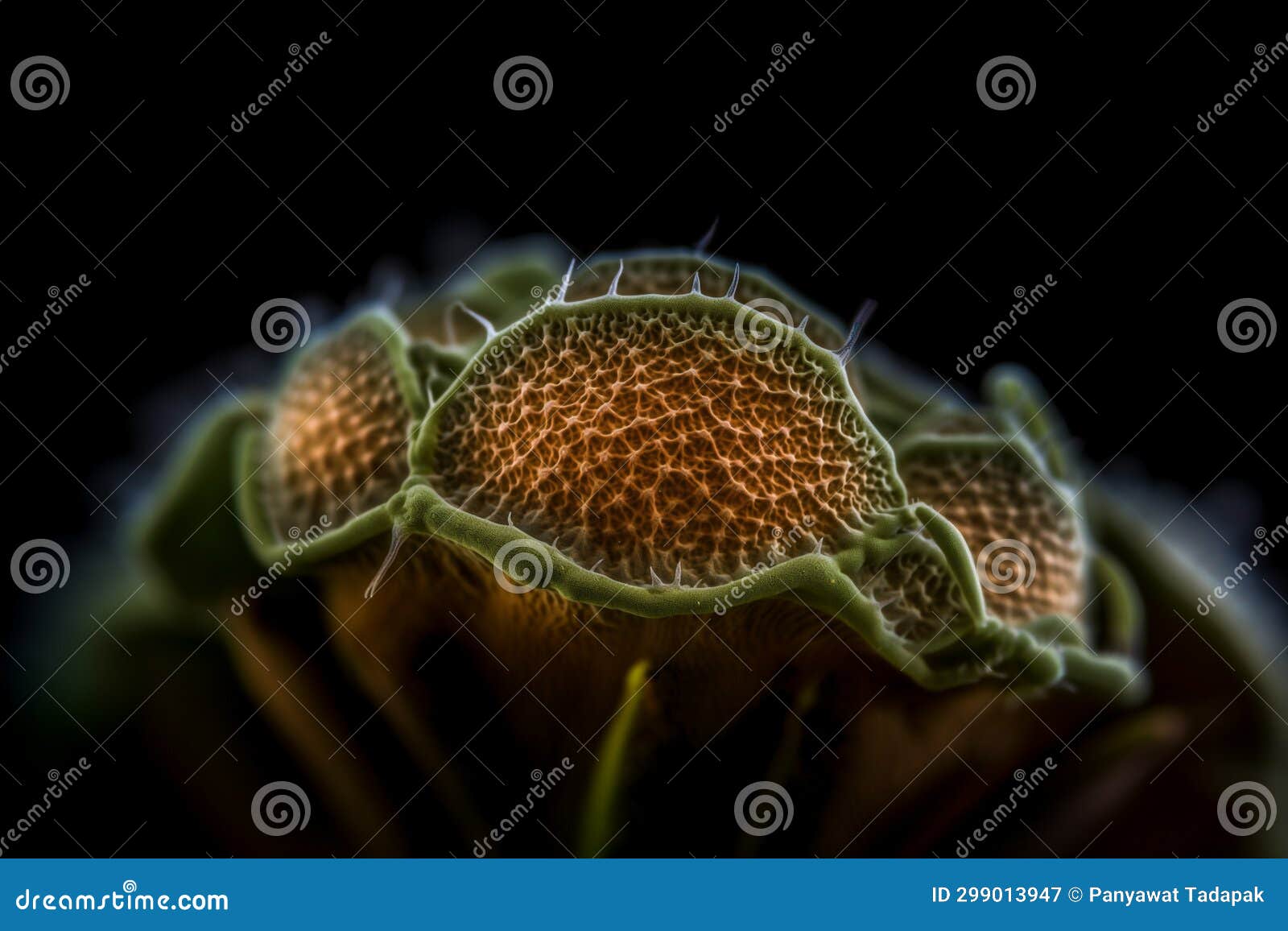 Cell Macro View. Round Microbe in Microscope View Stock Illustration ...