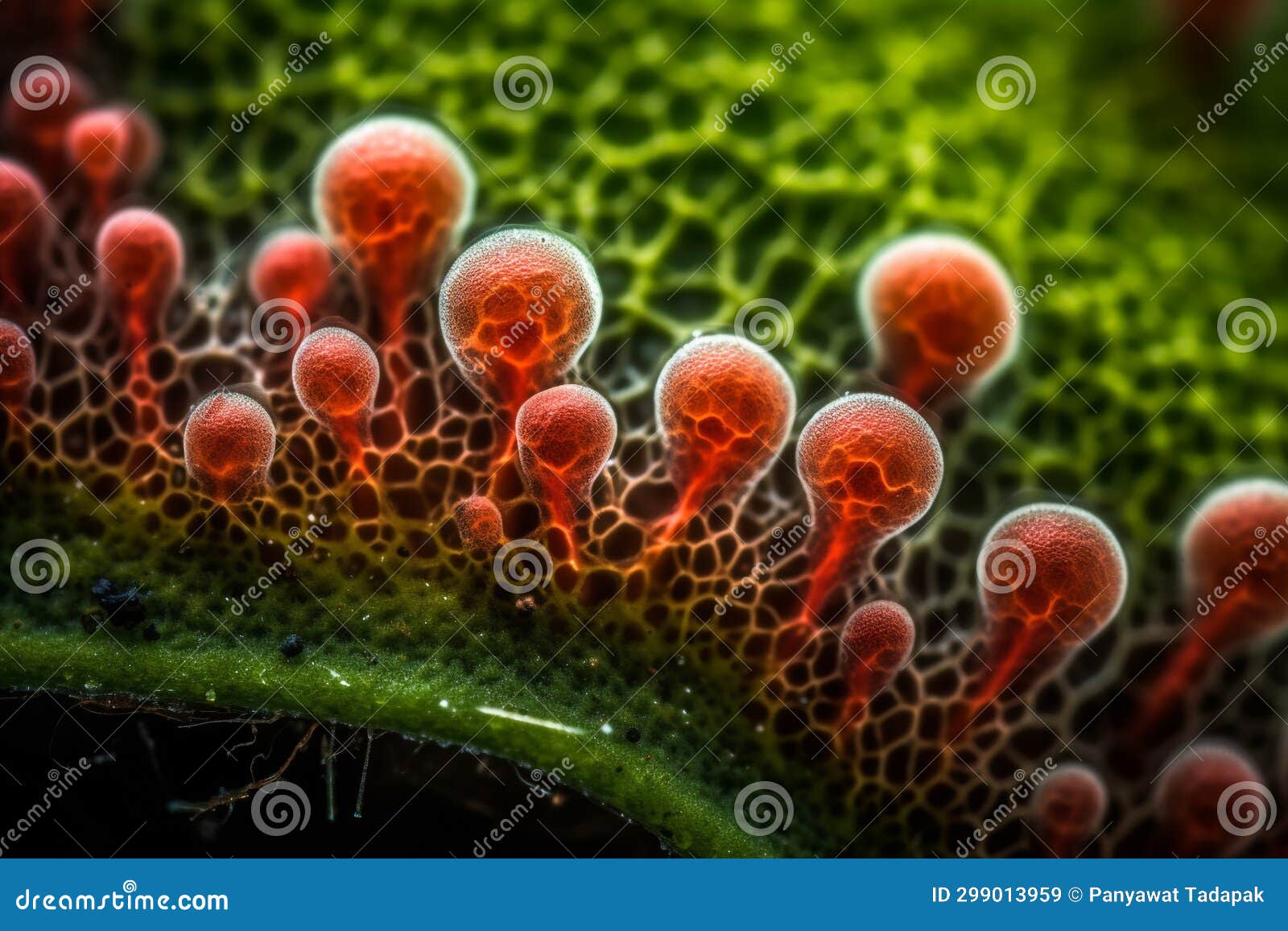 Cell Macro View. Round Microbe in Microscope View Stock Illustration ...