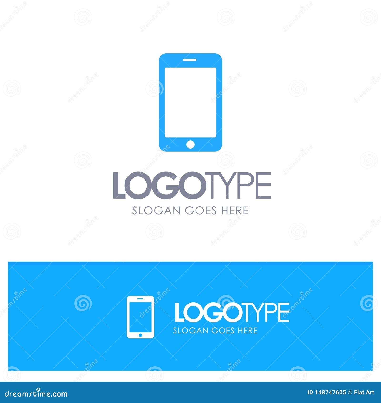 Cell, Mobile, Phone, Call Blue Solid Logo with Place for Tagline Stock ...