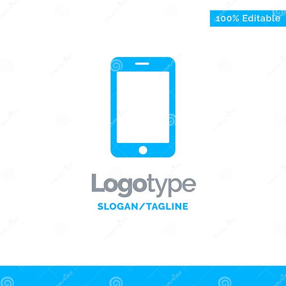 Cell, Mobile, Phone, Call Blue Solid Logo Template. Place for Tagline ...