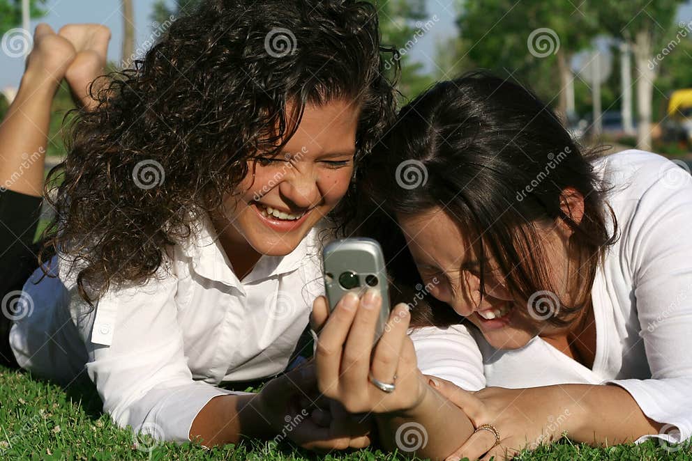 Cell or mobile phone fun stock photo. Image of young, outside - 829040