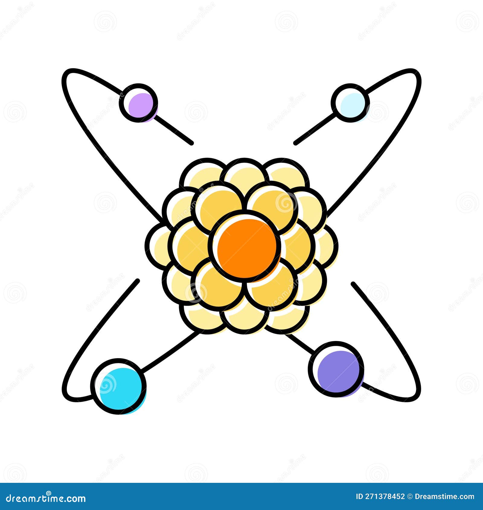 Cell Molecular Structure Color Icon Vector Illustration Stock Vector ...