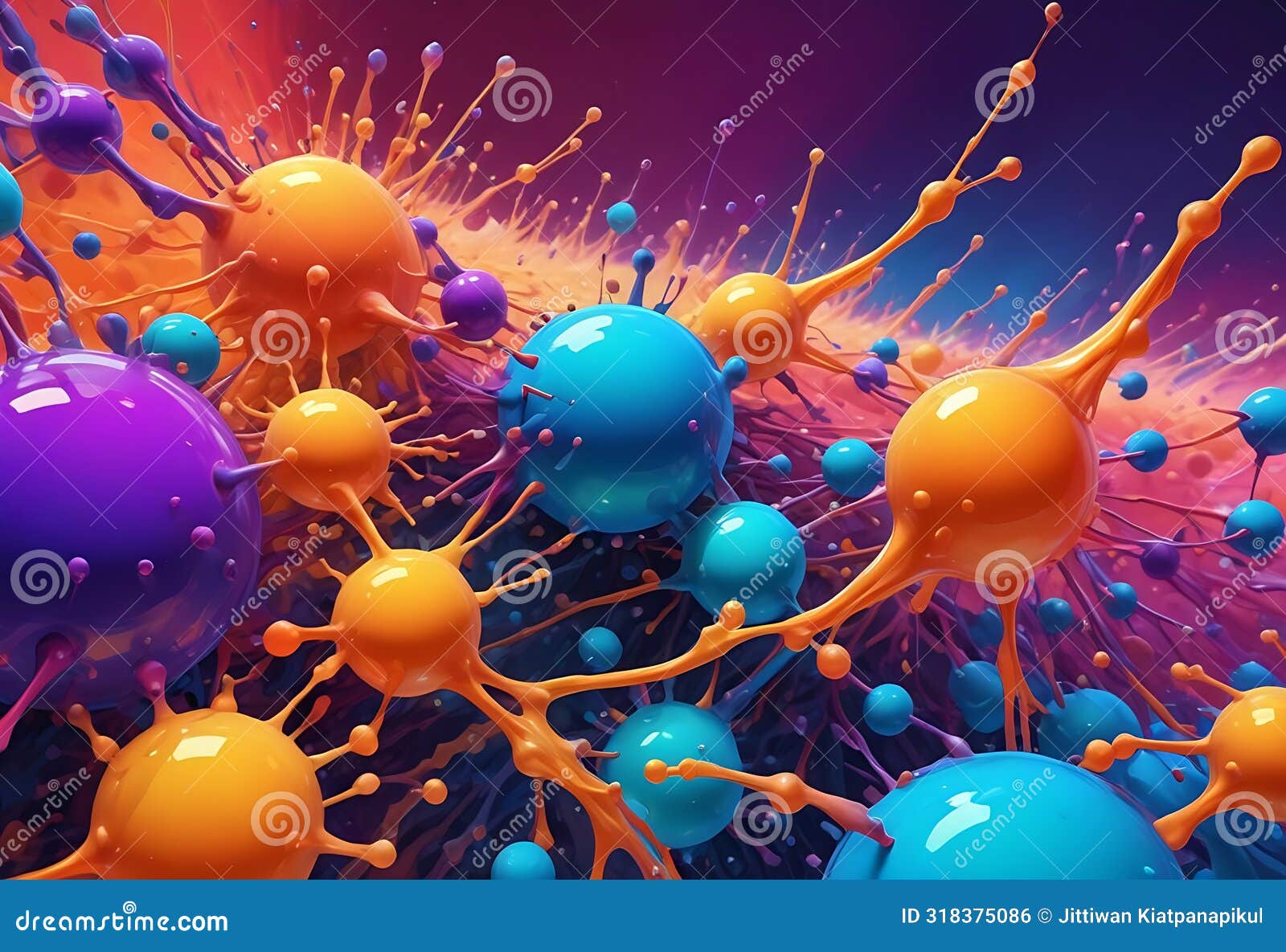 Cell Molecule Chemical Substances in Digital Art Style Illustration ...