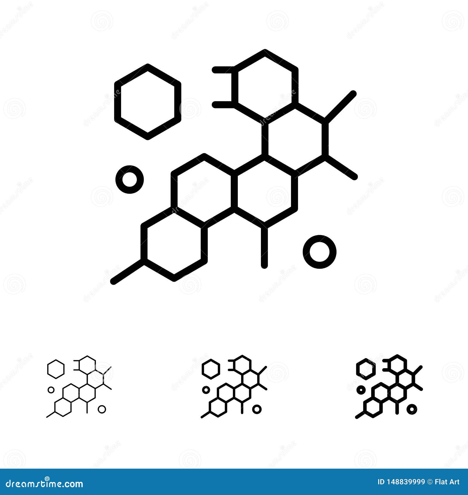 Cell, Molecule, Science Bold and Thin Black Line Icon Set Stock Vector ...