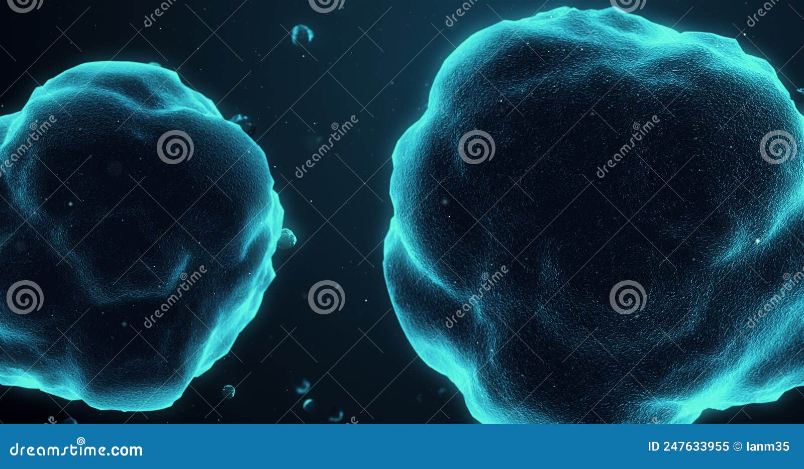 Organic Cells Moving in Human Tissue, Microscopic View Stock ...