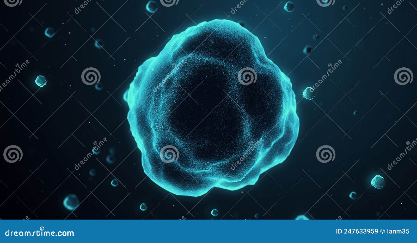Organic Cell Rotating in Human Tissue, Microscopic View Stock ...