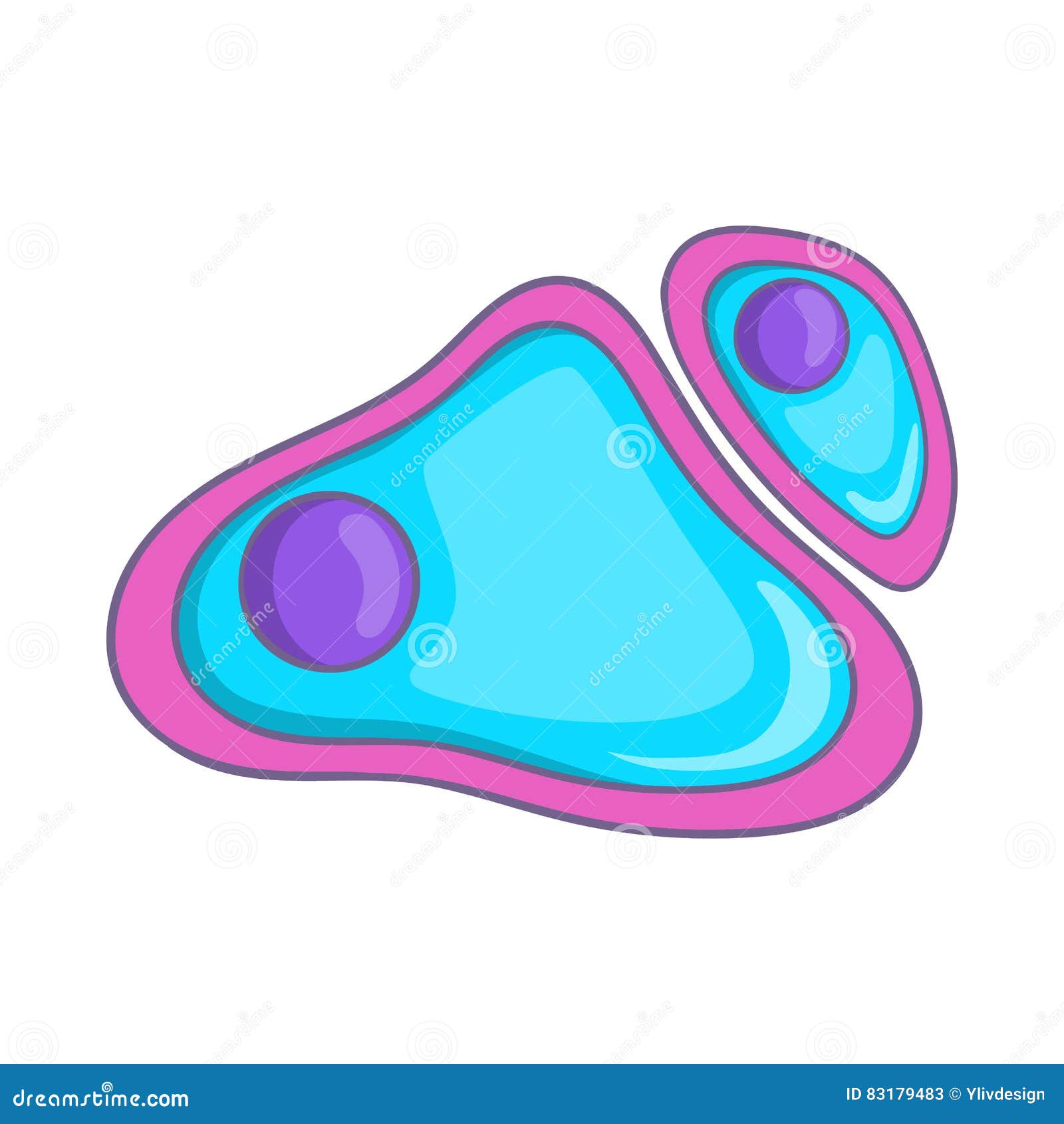 Cell Nucleus Icon, Cartoon Style Stock Vector - Illustration of ...