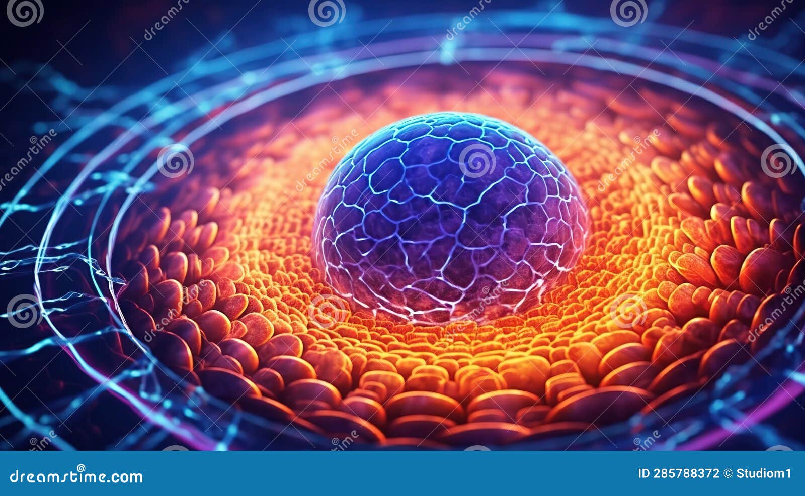 Cell Nucleus Showing Intracellular Core. Molecular Structure or ...