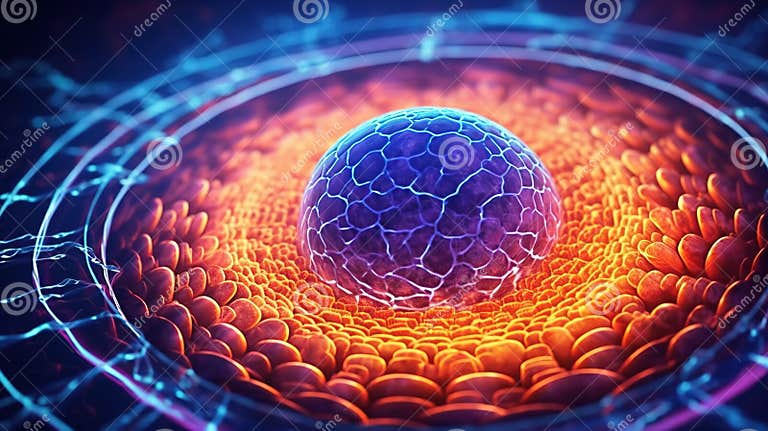Cell Nucleus Showing Intracellular Core. Molecular Structure or ...