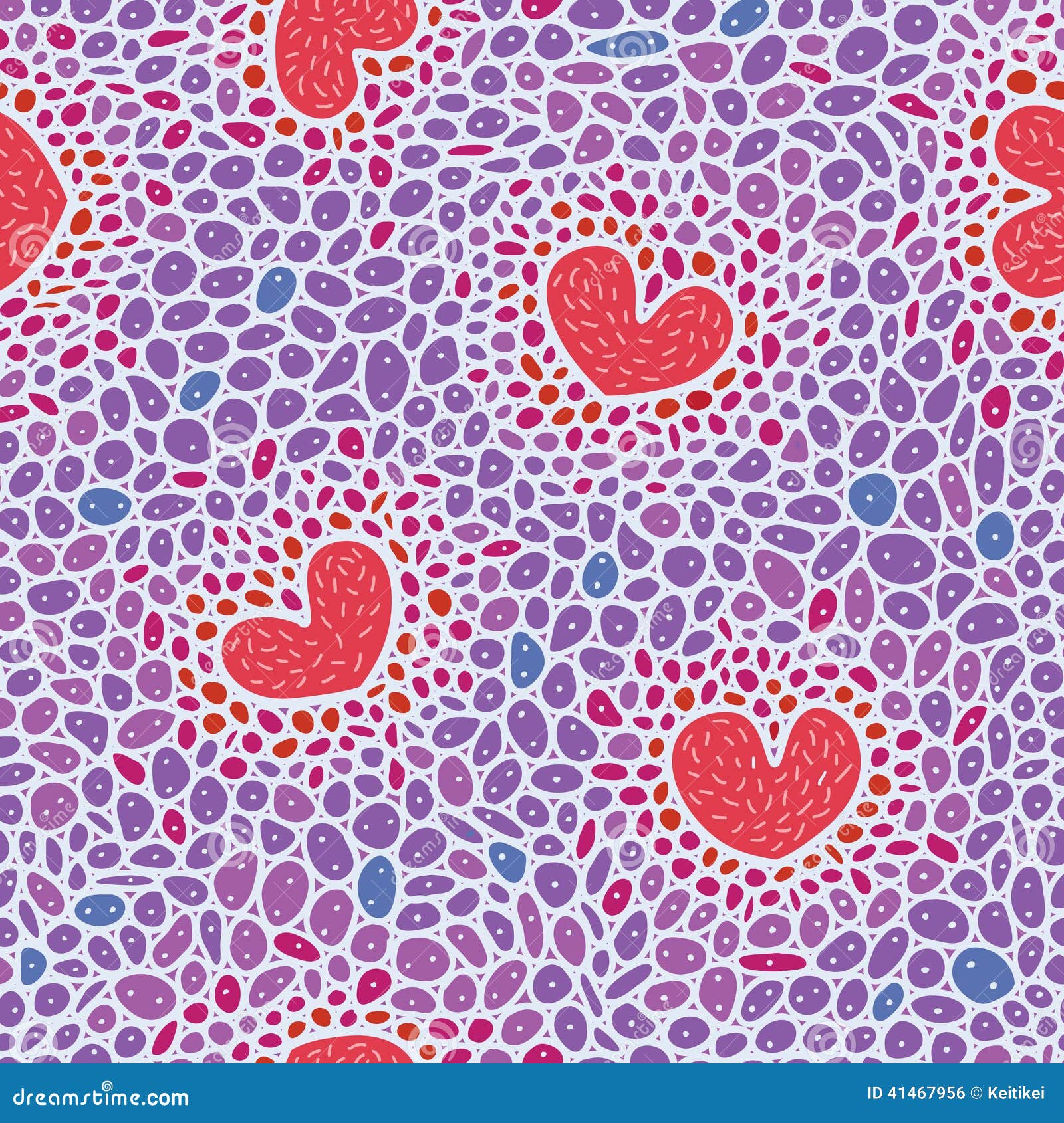 Cell pattern with hearts stock vector. Illustration of vector - 41467956