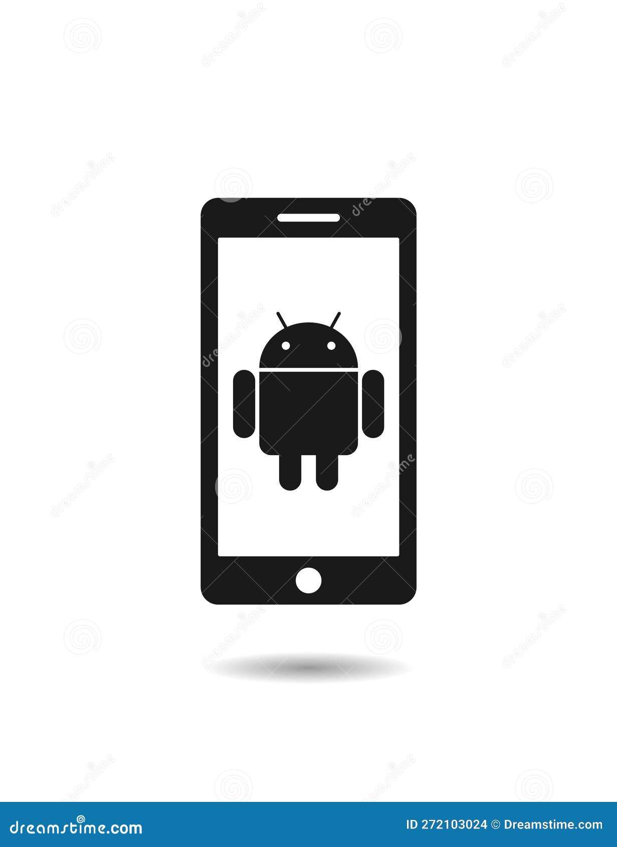 Android Mobile Phone Icon With Social Media Icons Cartoon Vector ...