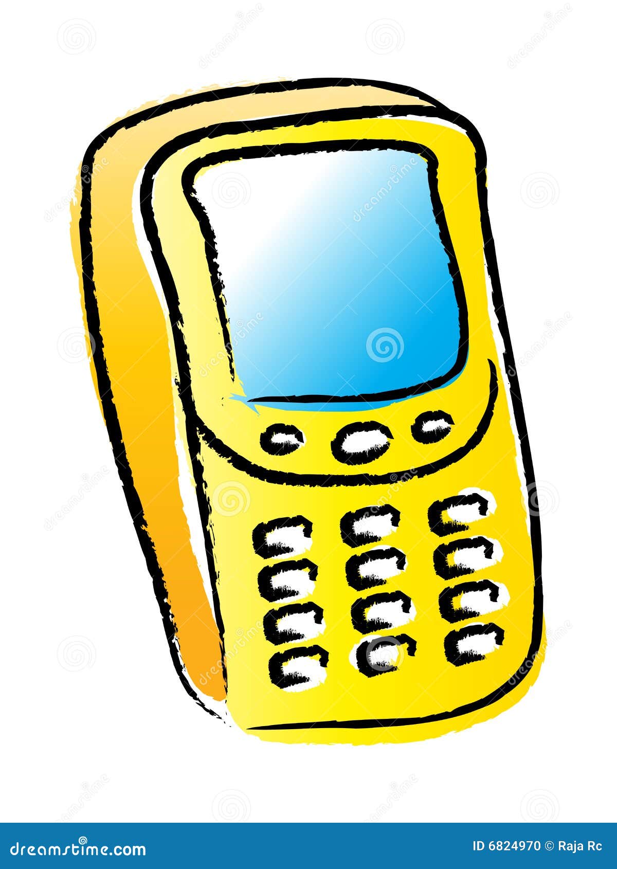 Cell phone stock vector. Illustration of connection, ring - 6824970