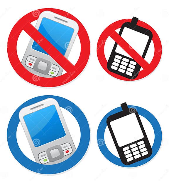 Cell Phone Allowed and Forbidden Stock Illustration - Illustration of ...