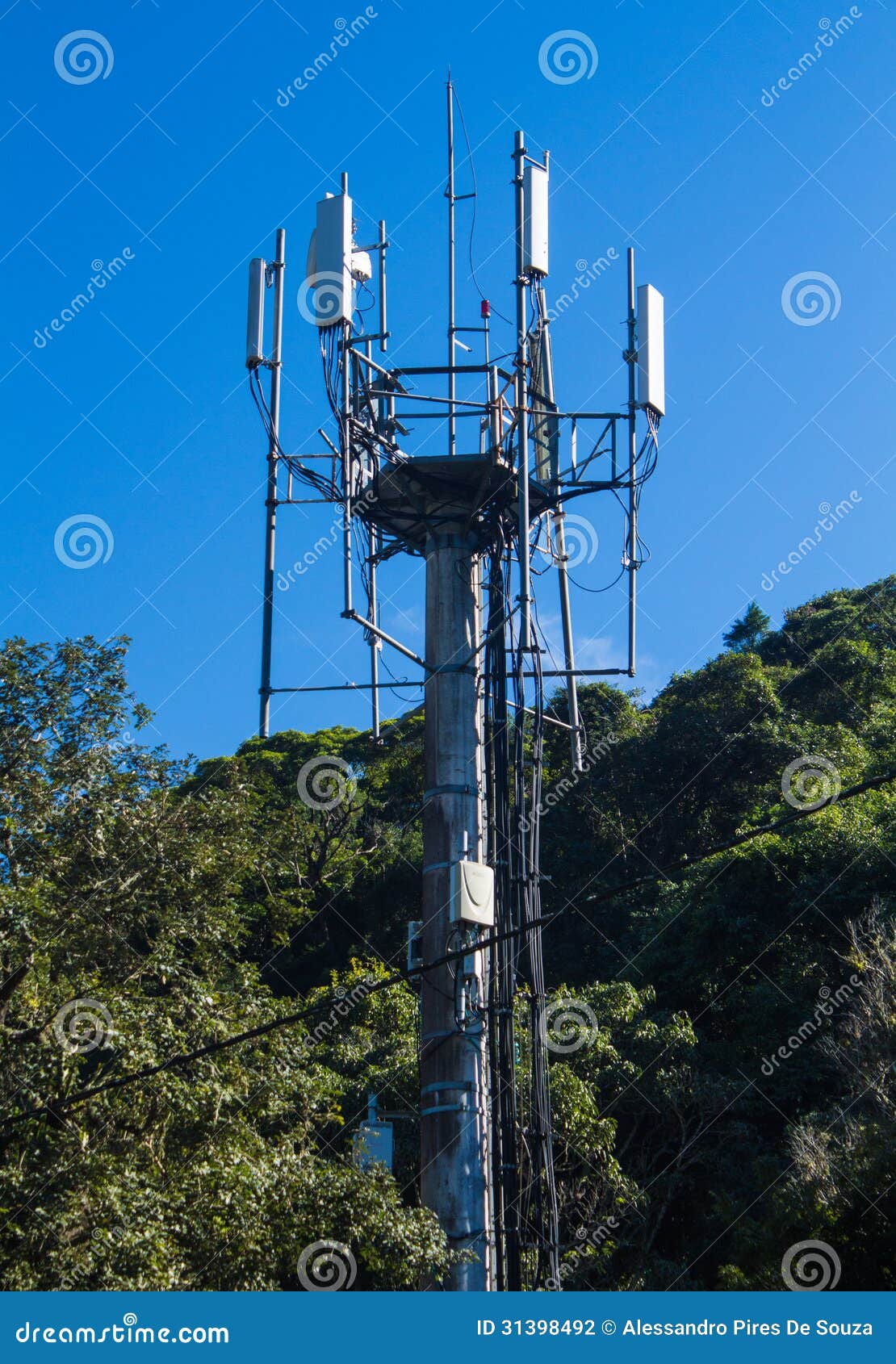 Cell Phone Antenna Tower stock photo. Image of information - 31398492