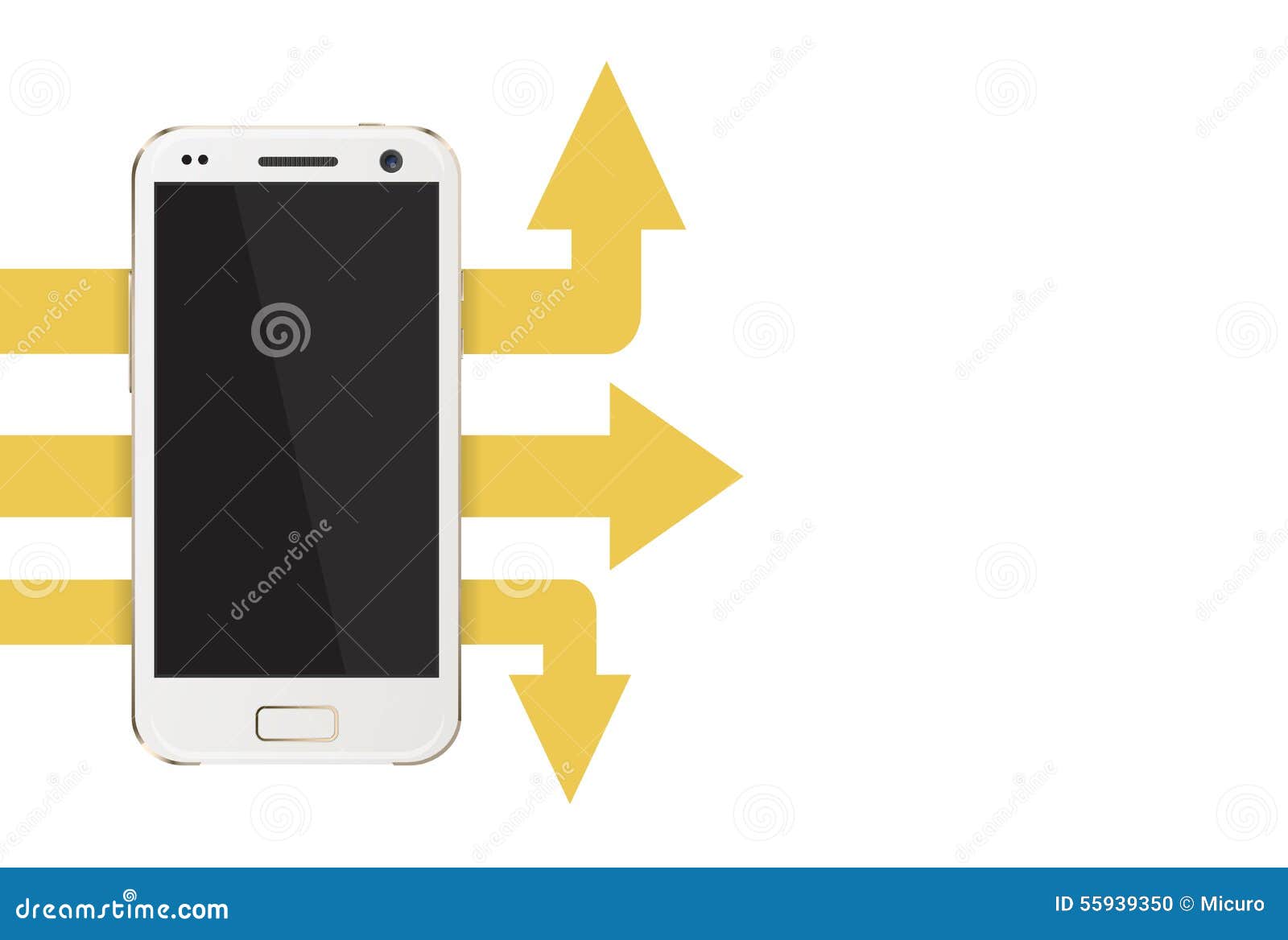 Cell Phone with Arrows Vector Stock Vector - Illustration of laptop ...