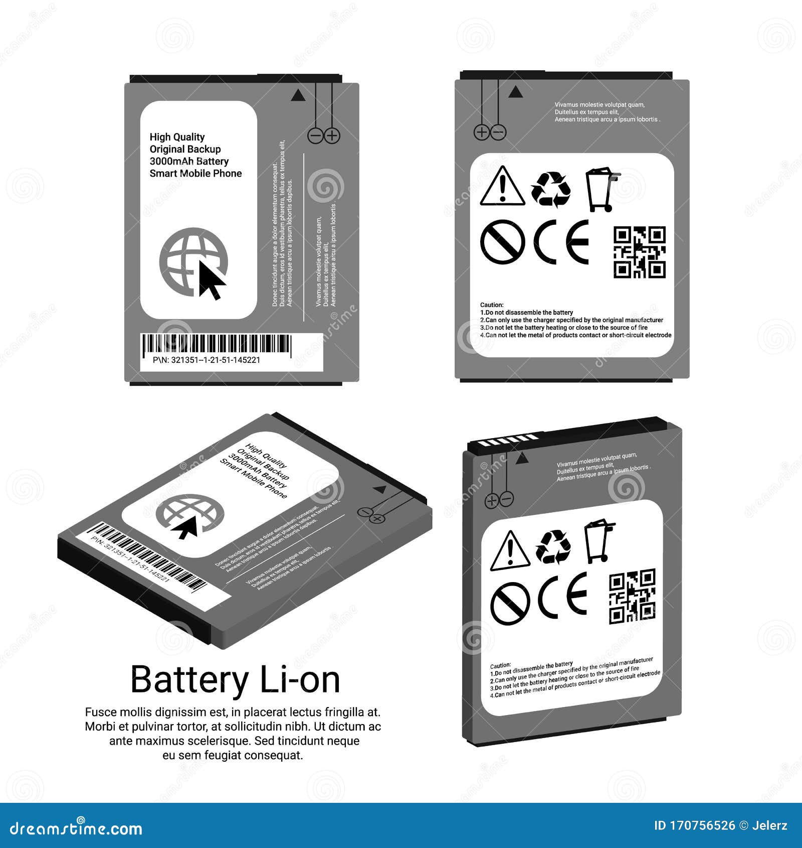 Cell Phone Battery Lithium-ion. Stock Vector - Illustration of ...