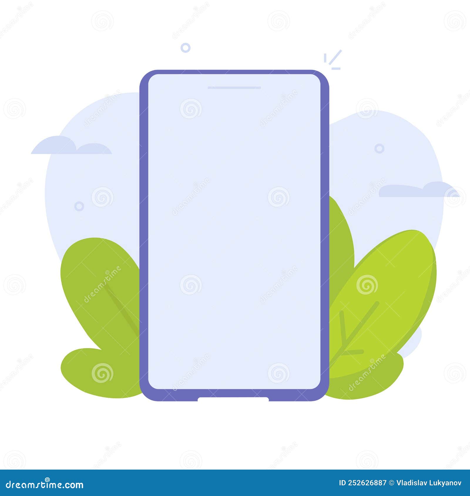 Cell Phone Blank Screen Vector Modern or Smartphone Cellular Cellphone ...