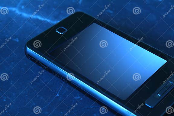 Cell Phone Blue Illuminated Stock Image - Image of blue, communicate ...