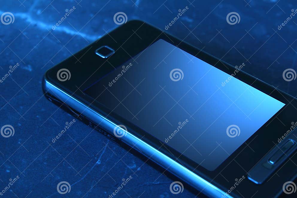 Cell Phone Blue Illuminated Stock Image - Image of blue, communicate ...