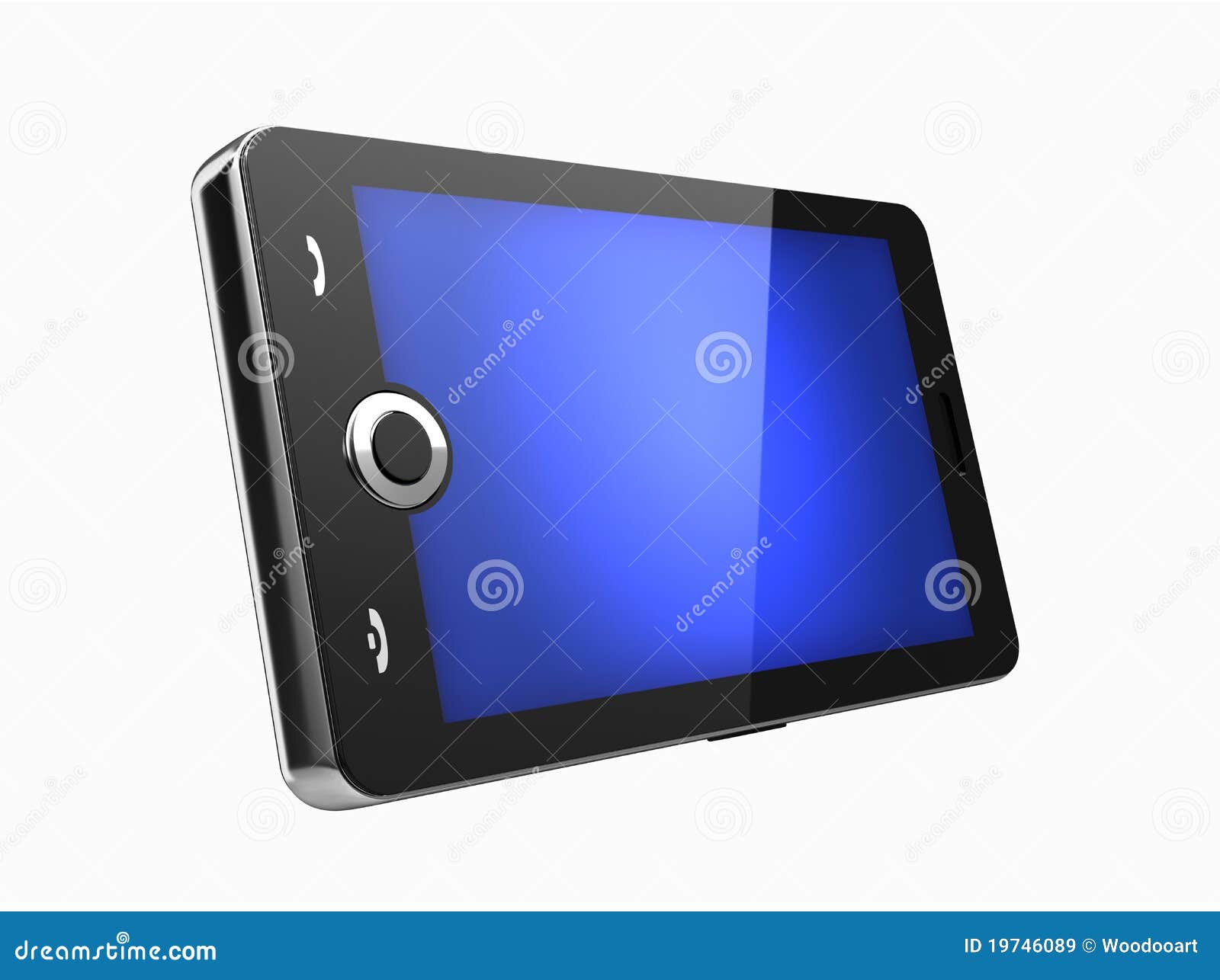 Cell Phone with Blue Screen Stock Illustration - Illustration of ...