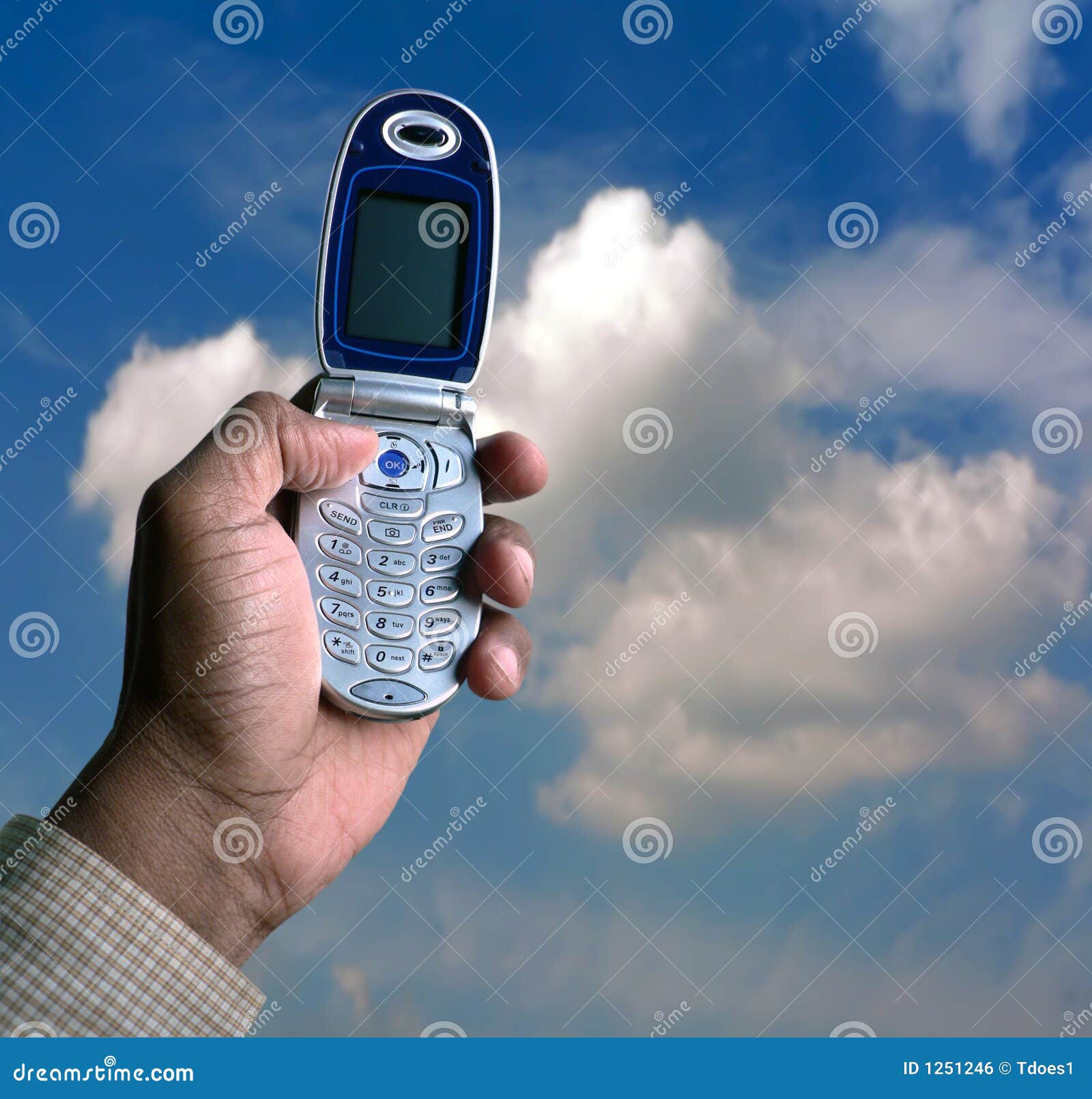 Cell phone and blue sky stock photo. Image of cell, communications ...