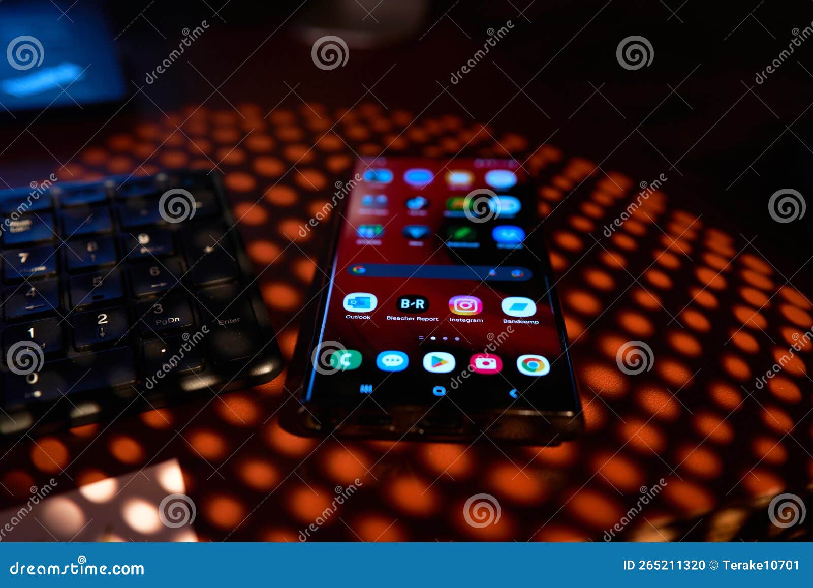 Cell Phone with Bright Apps Showing on Table Editorial Image - Image of ...