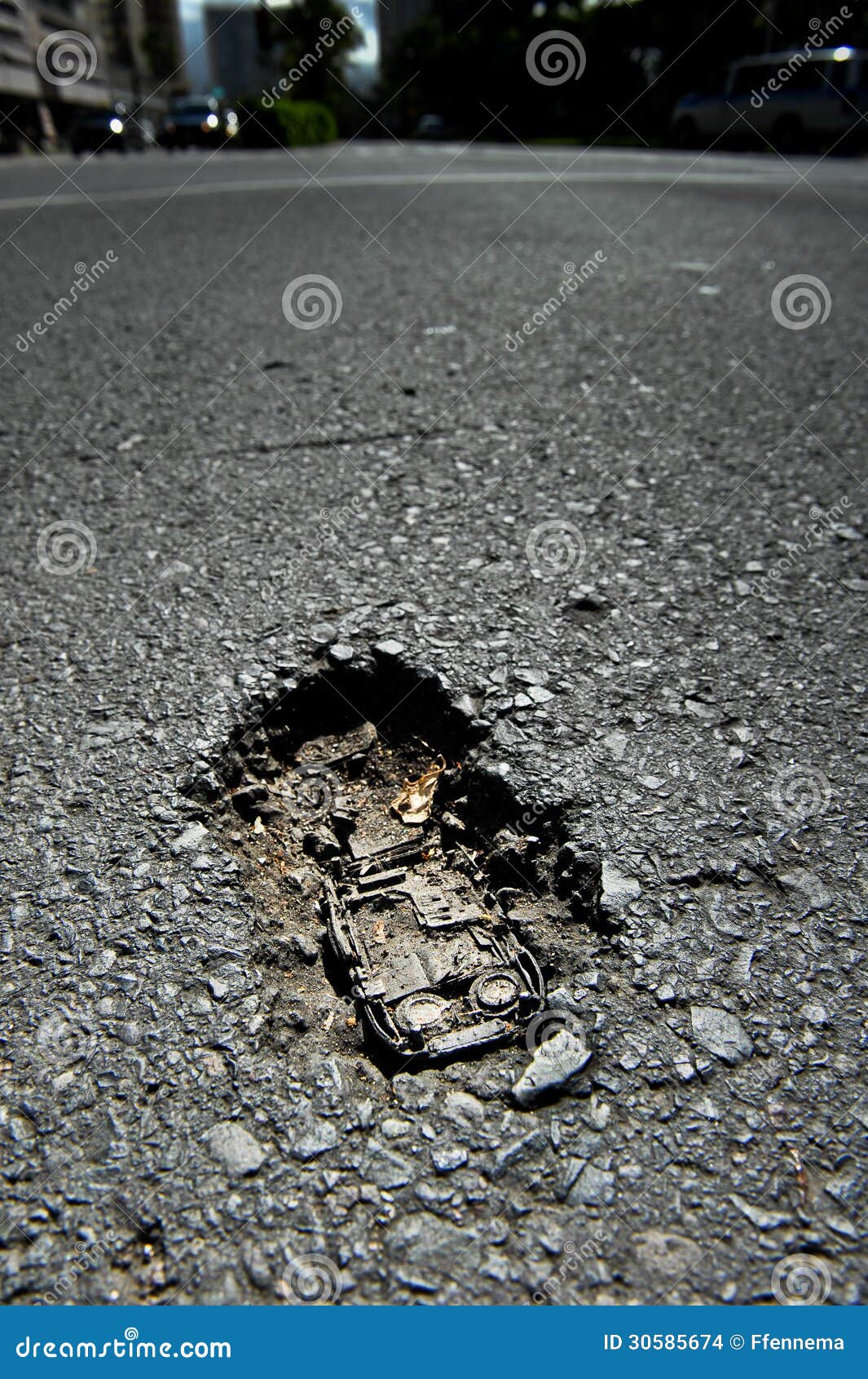 Cell Phone Buried in the Street Stock Photo - Image of cell, broken ...