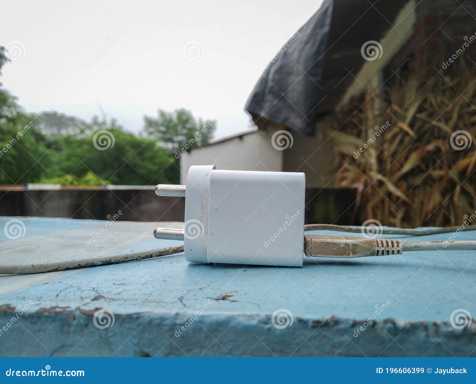 Cell Phone Charger Side View with Usb Cable Stock Image - Image of ...