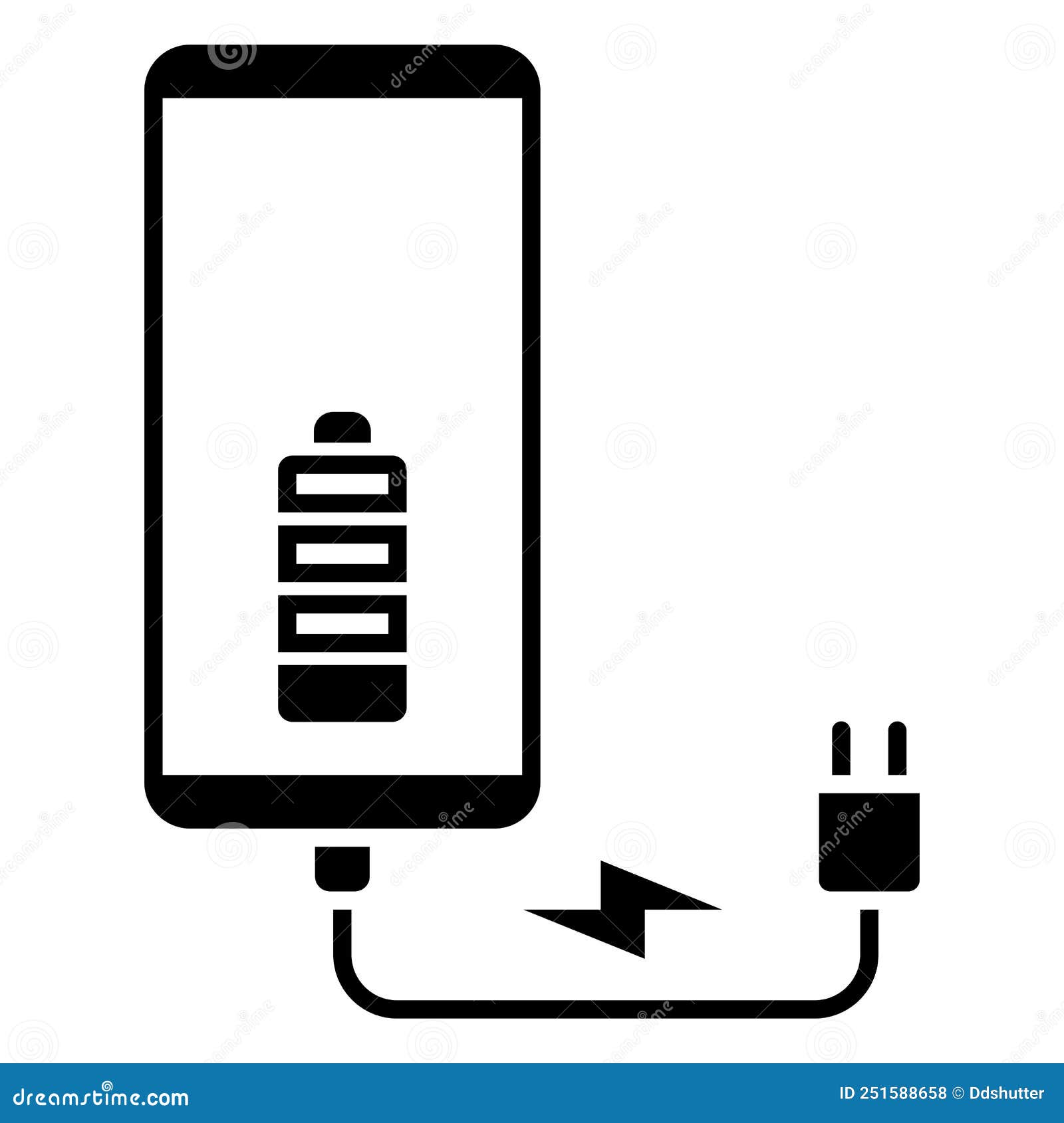 Cell Phone Charging Battery Icon. Vector Illustration. Stock Vector ...