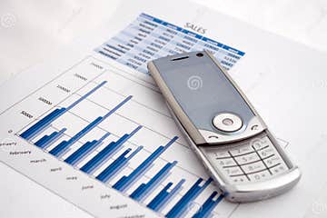Cell Phone on Chart stock photo. Image of finance, graph - 4693454