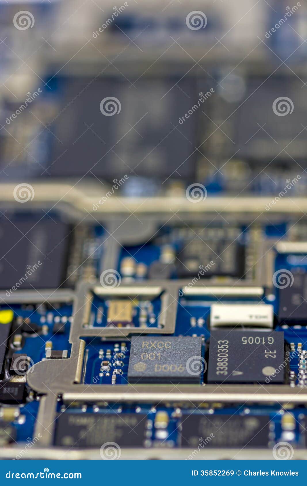 Cell Phone Circuit Board Close Up Stock Image - Image of electronics ...