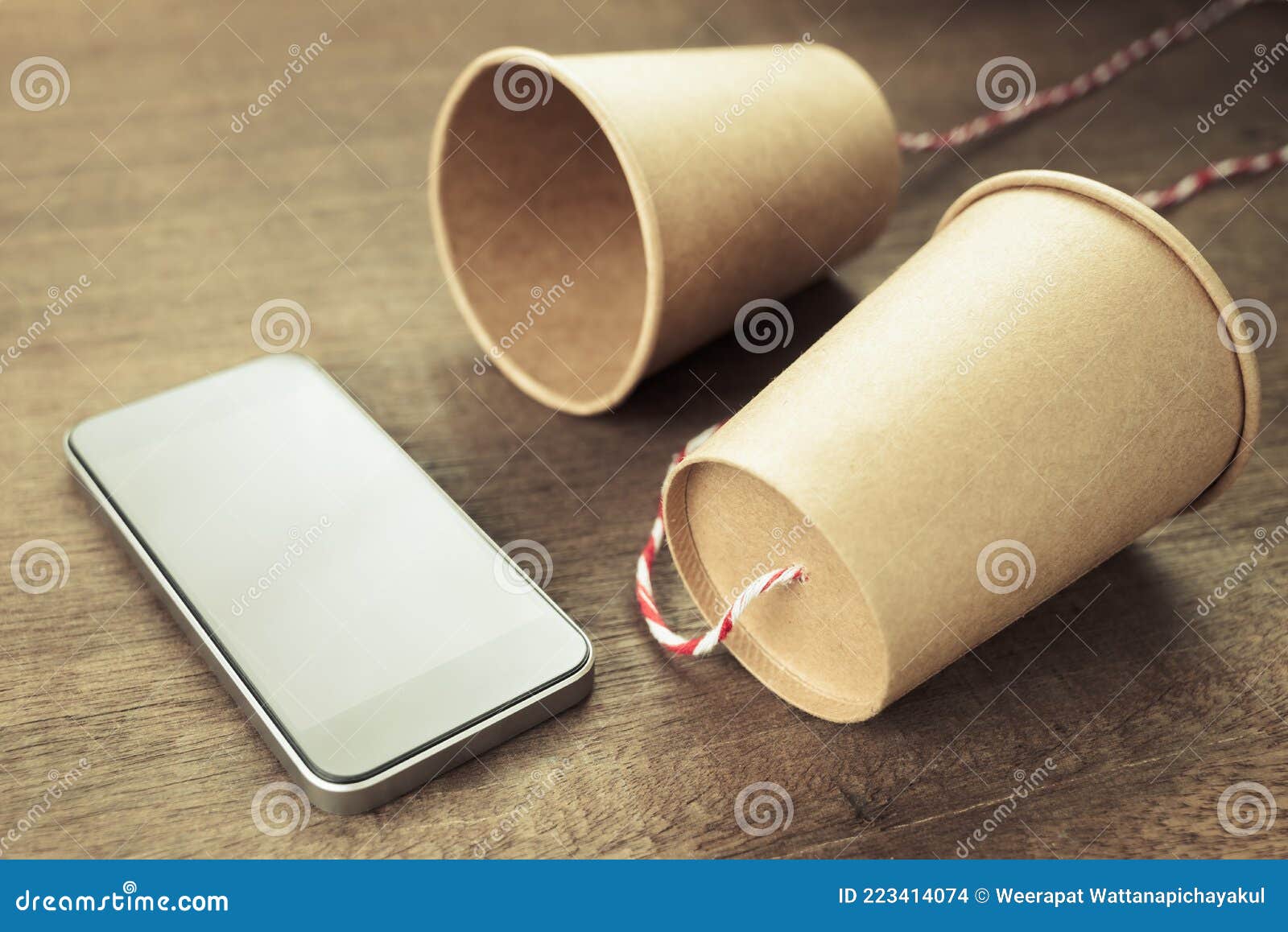 Cell Phone and Classic Cups Phone Stock Photo - Image of comparison ...