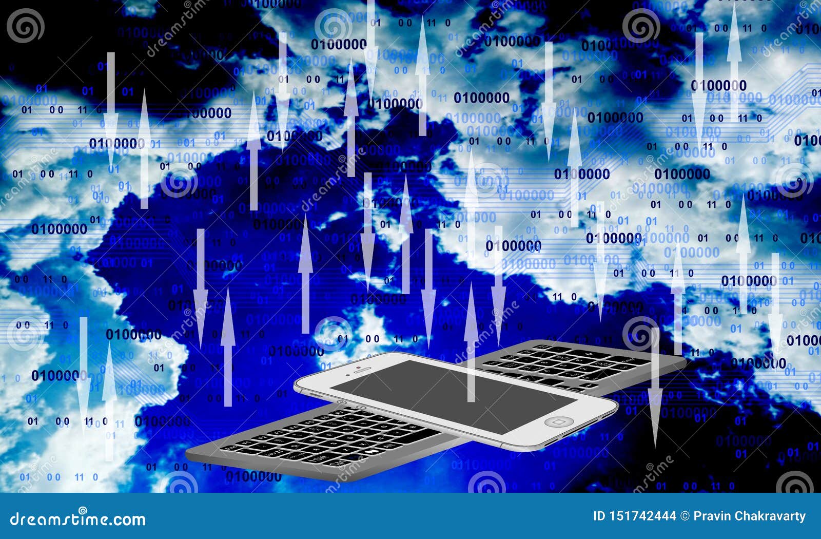 Cell Phone Cloud Technology. Technology Communication Stock Vector ...