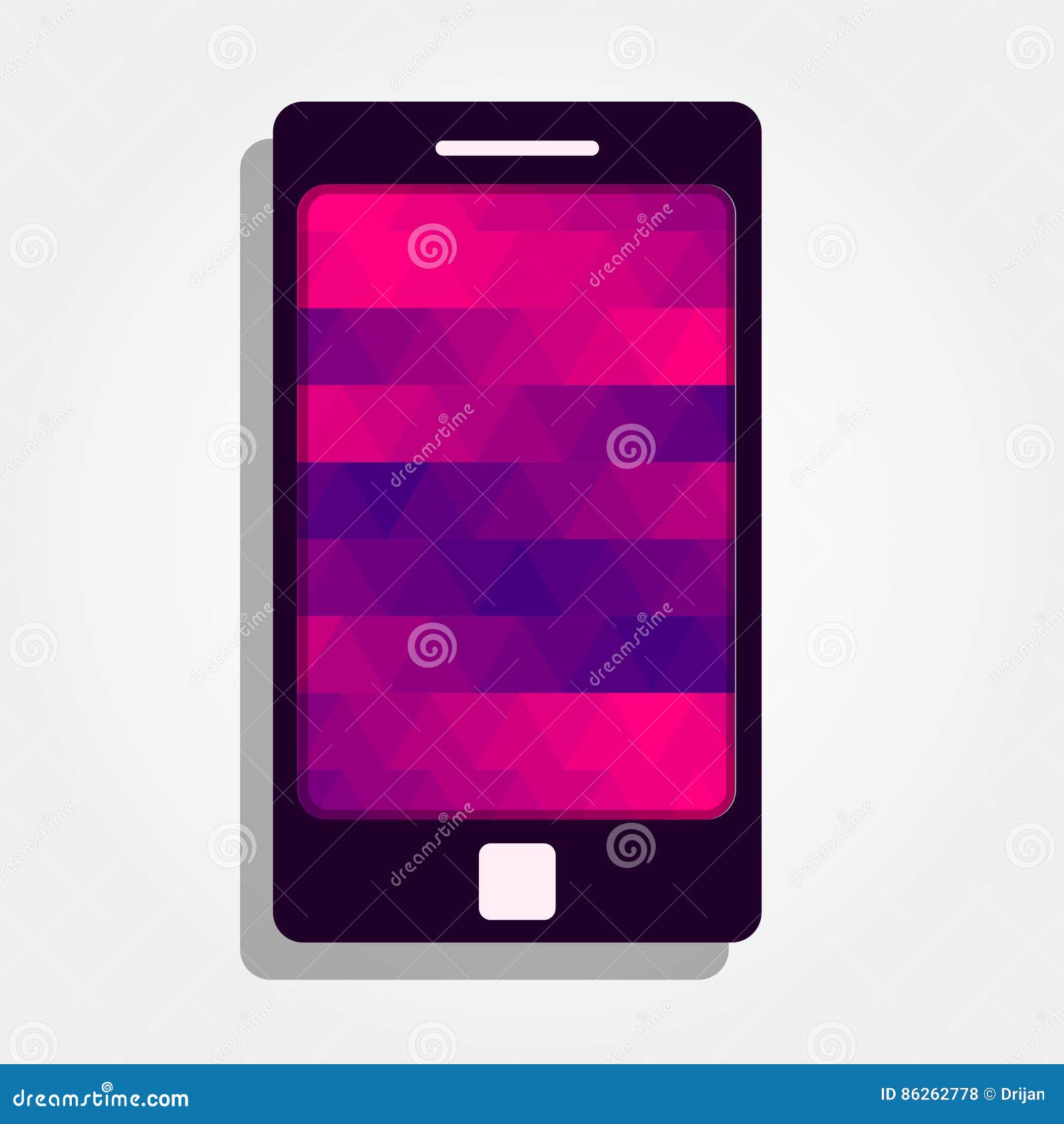 Cell Phone with Colorful Triangles Stock Vector - Illustration of ...