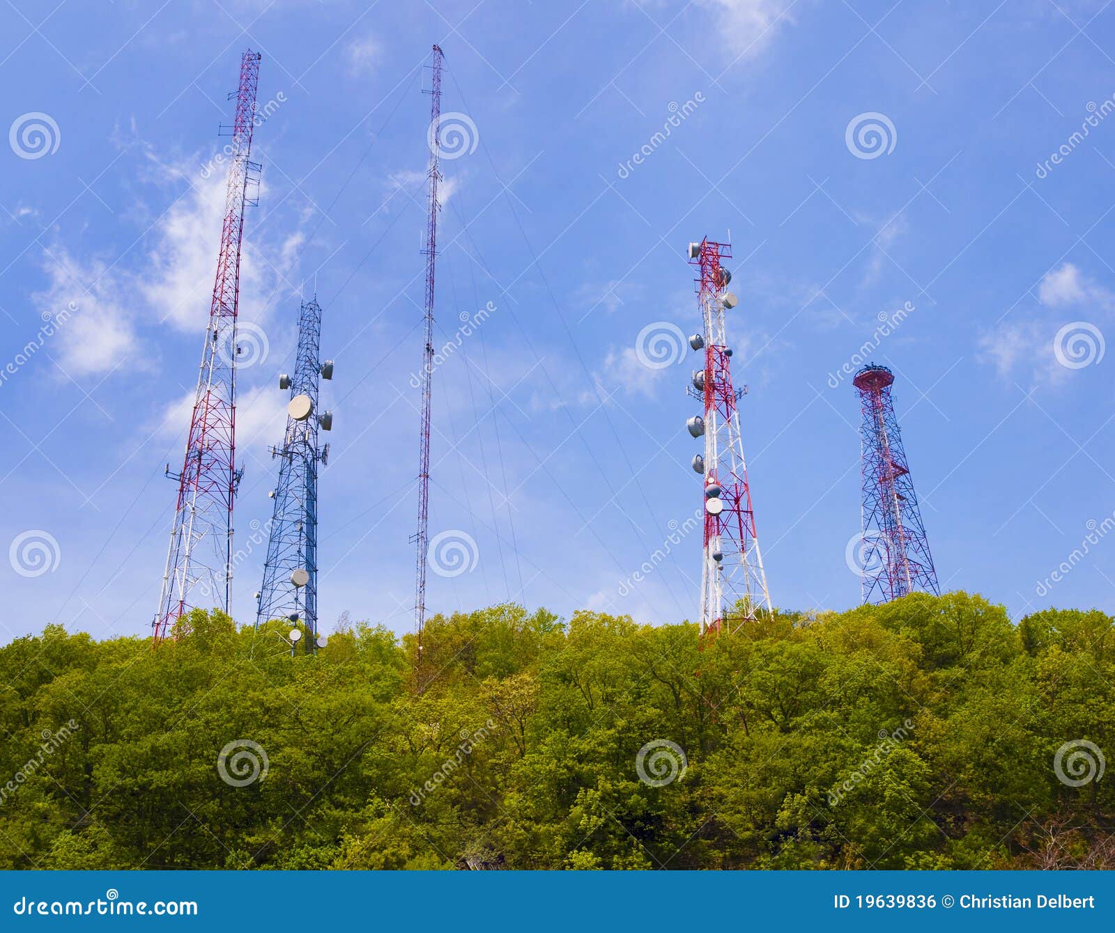 Cell Phone and Communication Towers Stock Photo - Image of microwaves ...