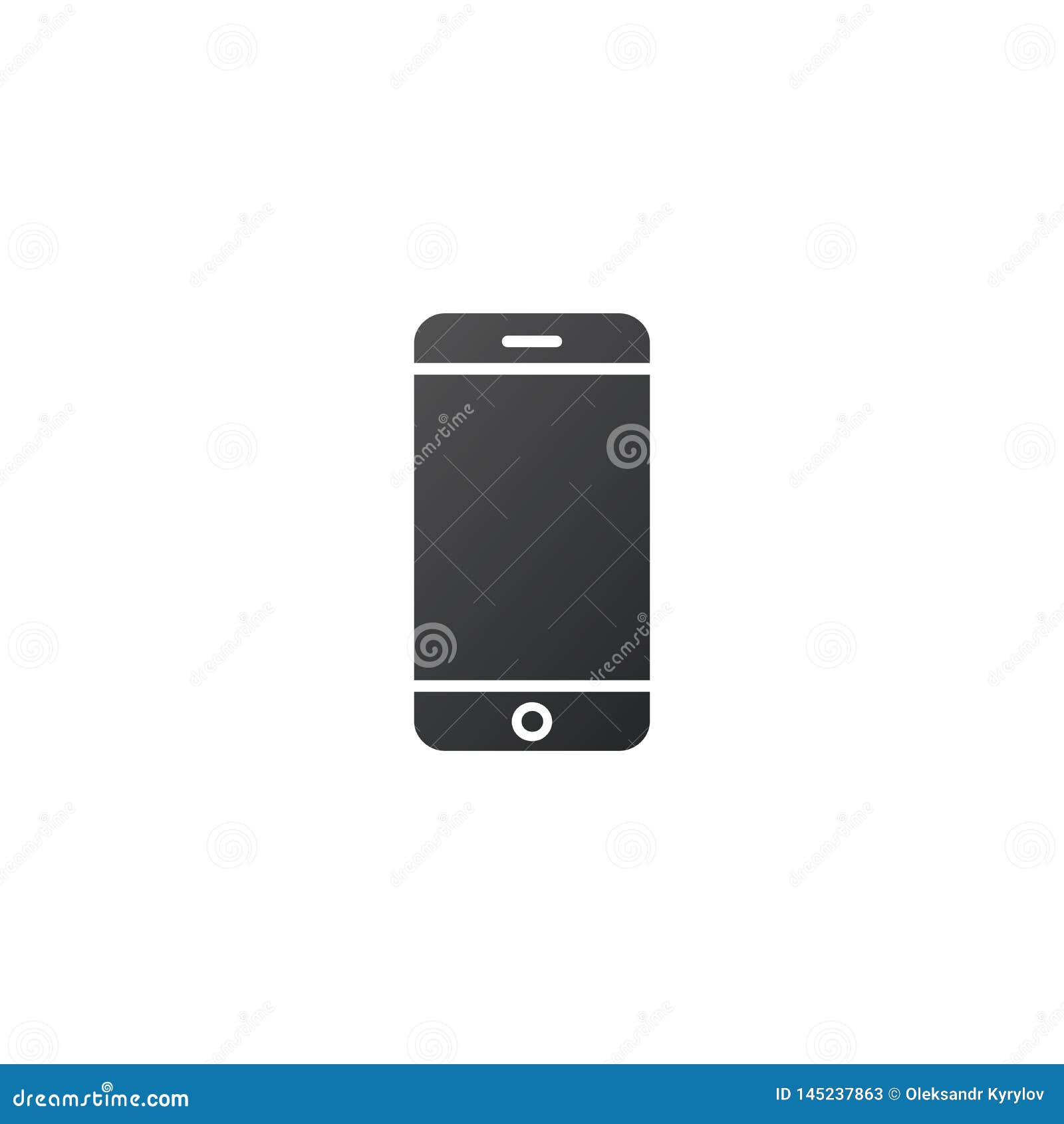 Cell Phone or Contact Icon. Vector Illustration Isolated on White ...