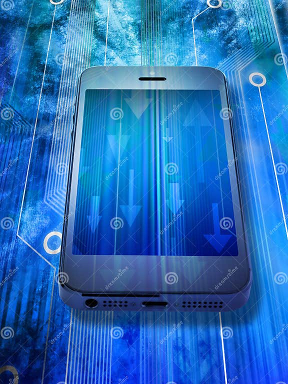 Cell Phone Mobile Data Smartphone Stock Illustration - Illustration of ...