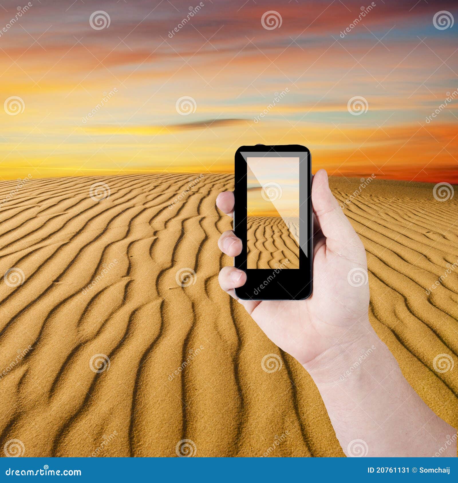 Cell phone and desert view stock image. Image of idyll - 20761131